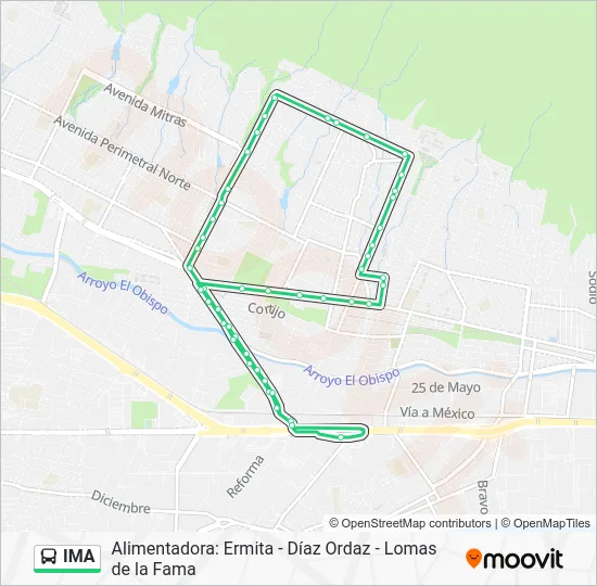 IMA Route: Schedules, Stops & Maps - Alimentadora: Ermita - Díaz Ordaz ...