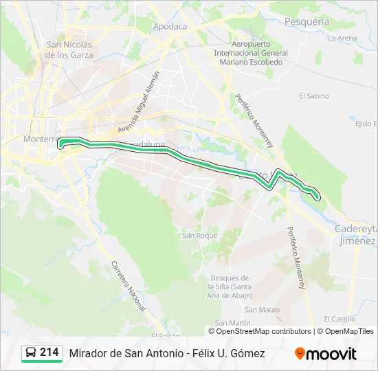 214 Route: Schedules, Stops & Maps - Mirador de San Antonio - Félix U ...