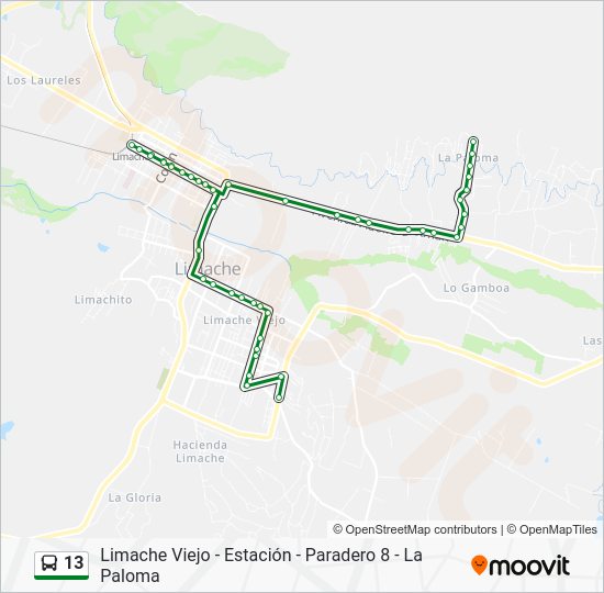 Ruta 13: horarios, paradas y mapas - Limache Viejo - Estación - La ...