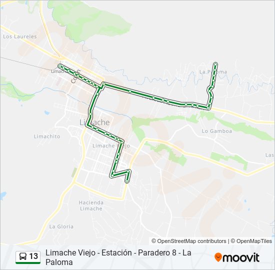 Ruta 13: horarios, paradas y mapas - Limache Viejo - Estación - La ...