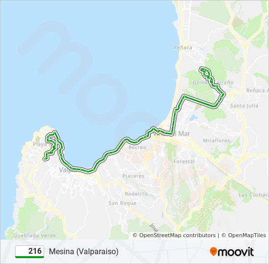 216 Route: Schedules, Stops & Maps - Mesina (Valparaiso) (Updated)