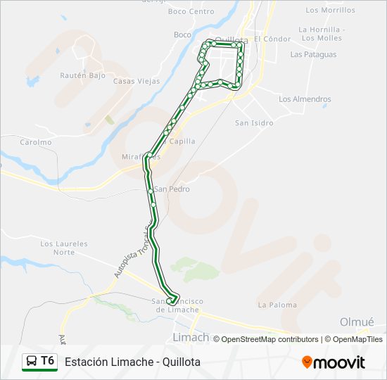 Ruta t6: horarios, paradas y mapas - Estación Limache - Quillota ...