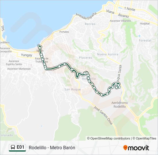 E01 Route: Schedules, Stops & Maps - Metro Barón - Rodelillo (Updated)