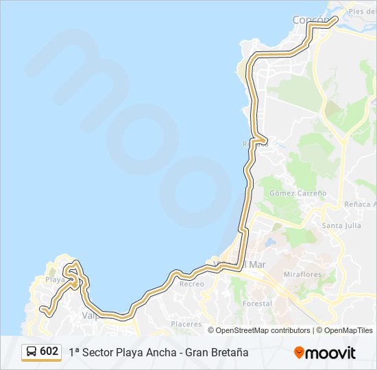 602 Route: Schedules, Stops & Maps - 1ª Sector Playa Ancha - Gran ...
