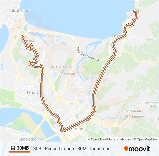 Ruta 30mb: horarios, paradas y mapas - 30b - Penco Lirquen (Actualizado)