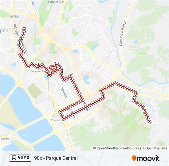 Ruta 90yx: horarios, paradas y mapas - 90x - Parque Central (Actualizado)