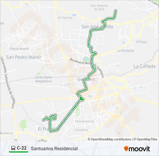 Ruta c22: horarios, paradas y mapas - Fracc Santuarios (Actualizado)