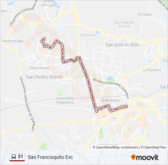 Ruta 31: horarios, paradas y mapas - San Francisquito Evc (Actualizado)