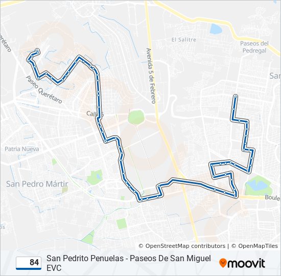 Ruta 84: horarios, paradas y mapas - San Pedrito Penuelas (Actualizado)