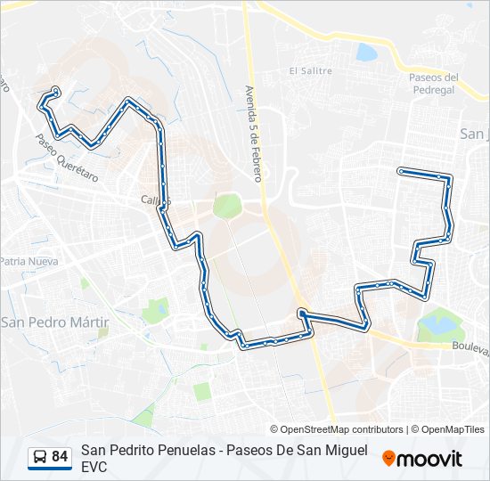 Ruta 84: horarios, paradas y mapas - Paseos De San Miguel (Actualizado)