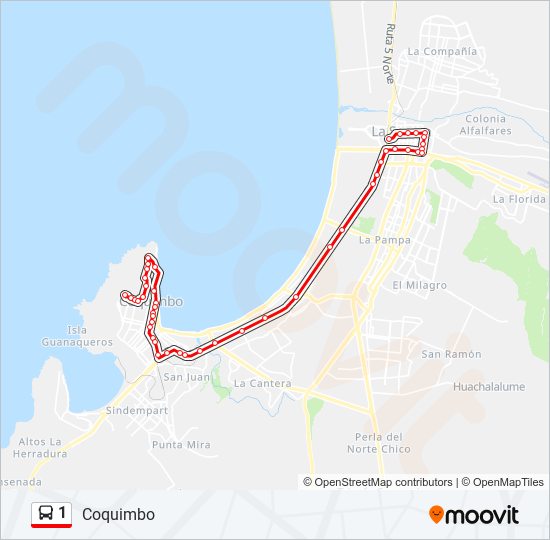 Ruta 1: horarios, paradas y mapas - Coquimbo (Actualizado)