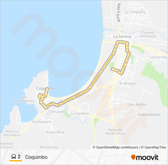 Ruta 2: horarios, paradas y mapas - Coquimbo (Actualizado)