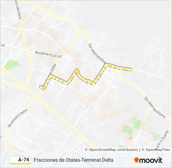 Ruta a74: horarios, paradas y mapas - Terminal Delta-Fracciones De ...
