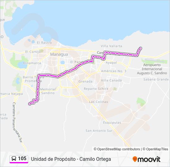 Ruta 105: horarios, paradas y mapas - Camilo Ortega (Actualizado)