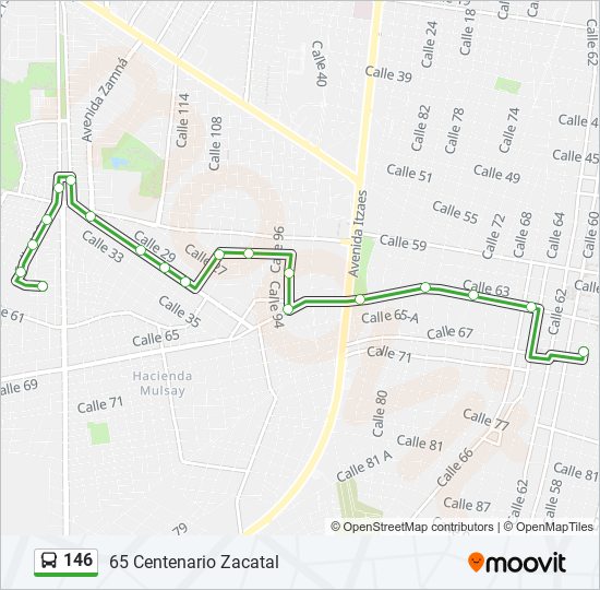 Ruta 146: horarios, paradas y mapas - 65 Centenario Zacatal (Actualizado)