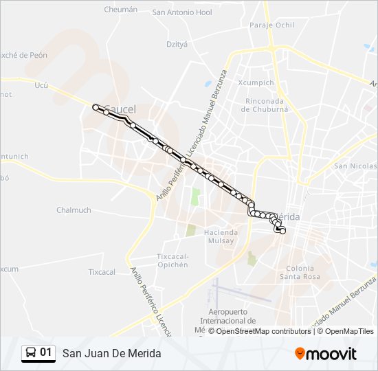 Ruta 01: horarios, paradas y mapas - San Juan De Merida (Actualizado)
