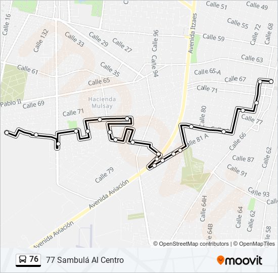 Ruta 76: horarios, paradas y mapas - 77 Sambulá Al Centro (Actualizado)