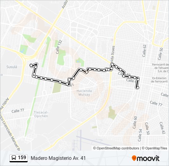 159 Route: Schedules, Stops & Maps - Madero Magisterio Av. 41 (Updated)