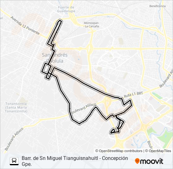 Ruta san andrés cholula: horarios, paradas y mapas - Ramal 4, Santiago ...