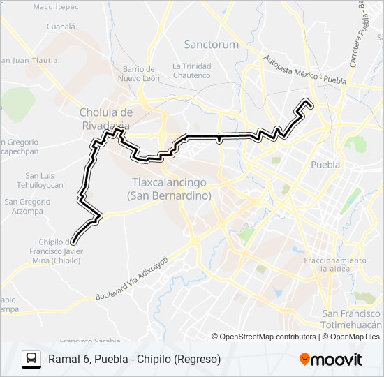Ruta pueblacholula: horarios, paradas y mapas - Ramal 6, Puebla ...