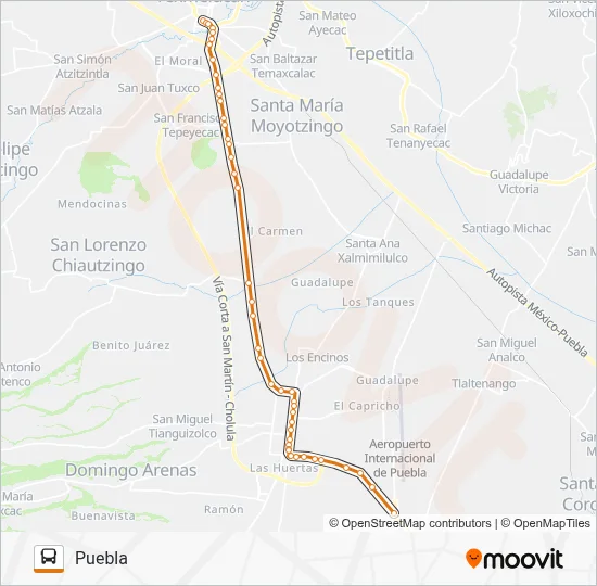 Ruta ALTIPLANOS: horarios, paradas y mapas - Puebla (Actualizado)