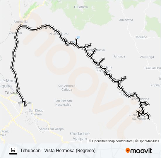 Ruta tehuacán: horarios, paradas y mapas - Tehuacán - Vista Hermosa ...