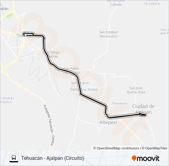 Ruta tehuacán: horarios, paradas y mapas - Tehuacán - Ajalpan (Circuito ...