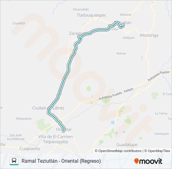 Ruta teziutlán: horarios, paradas y mapas - Ramal Teziutlán - Oriental ...