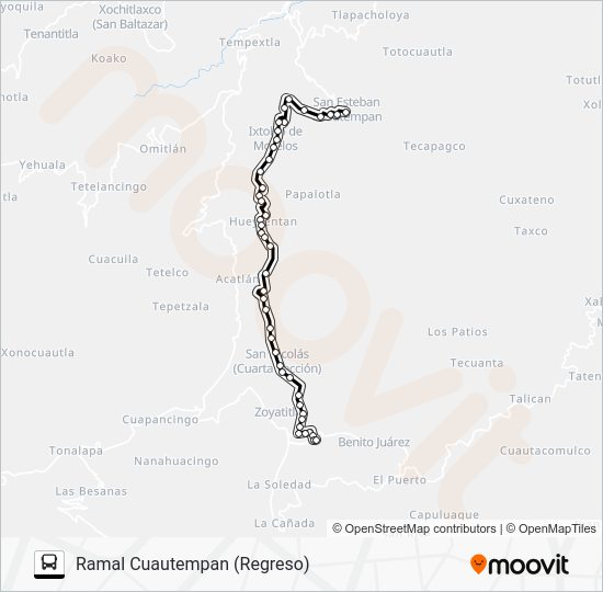 Ruta TETELA Z: horarios, paradas y mapas - Ramal Cuautempan (Regreso ...