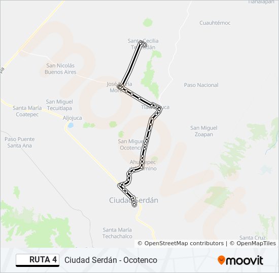 Ruta 4: horarios, paradas y mapas - Ramal Ciudad Serdán - Venustiano ...
