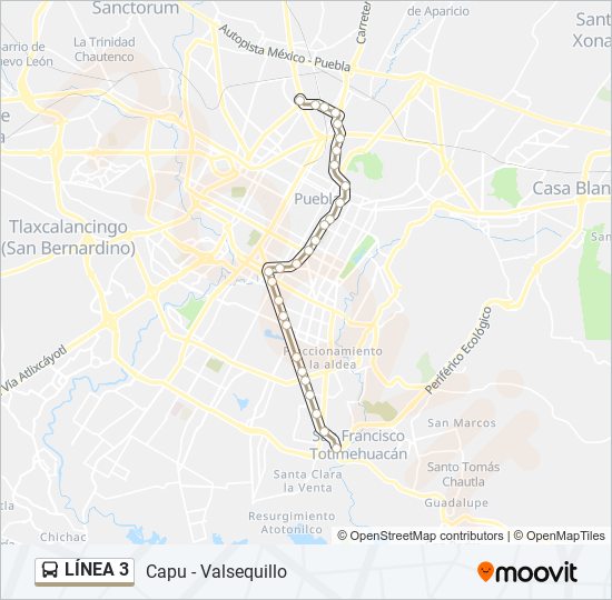 Ruta línea 3: horarios, paradas y mapas - Capu - Valsequillo (Actualizado)