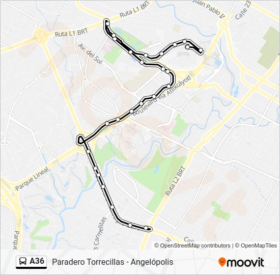 Ruta A36: horarios, paradas y mapas - Angelópolis - Paradero ...