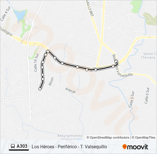 Ruta a303: horarios, paradas y mapas - Los Héroes - Periférico - T ...
