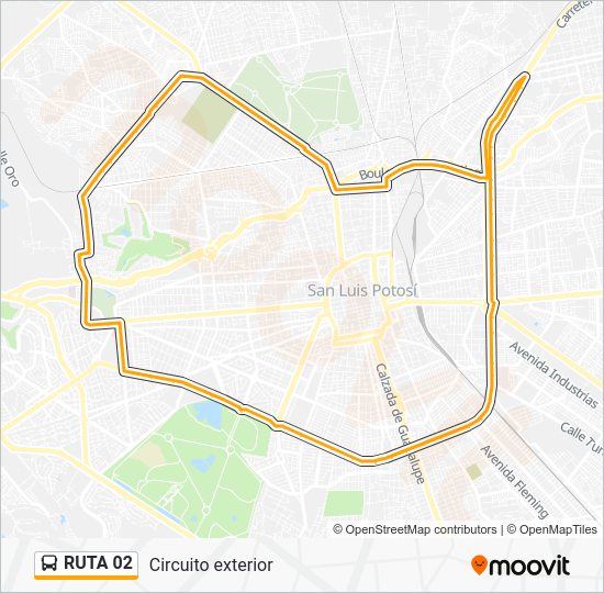 Ruta 02: horarios, paradas y mapas - Circuito exterior (Actualizado)