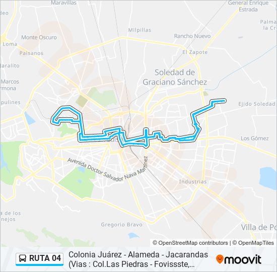 Ruta 04: horarios, paradas y mapas - Colonia Juárez - Alameda ...