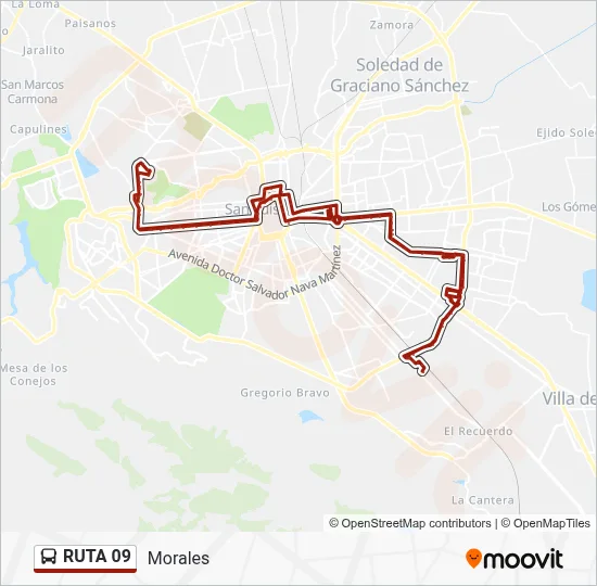 Ruta 09: horarios, paradas y mapas - Morales (Actualizado)