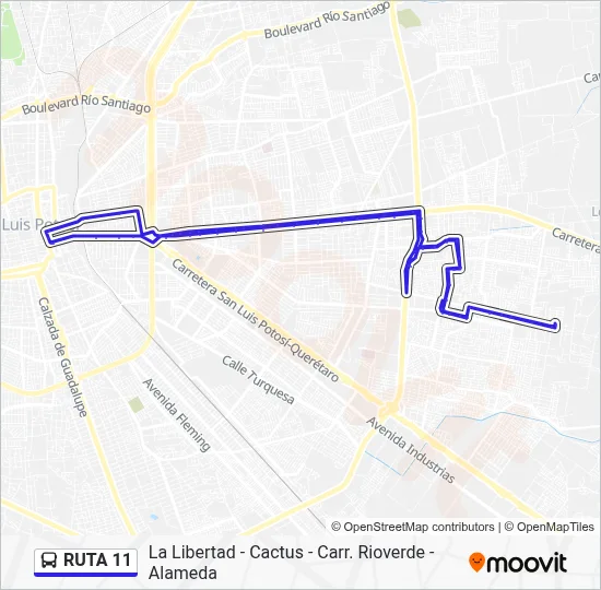 Ruta 11: horarios, paradas y mapas - La Libertad - Cactus - Carr ...