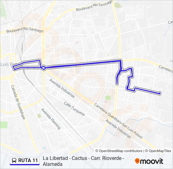 Ruta 11: horarios, paradas y mapas - La Libertad - Cactus - Carr ...