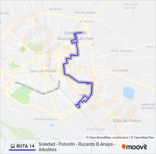 Ruta 14: horarios, paradas y mapas - Soledad - Polvorin - Rucardo B ...