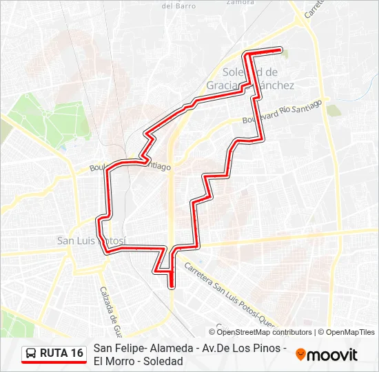 Ruta 16: horarios, paradas y mapas - San Felipe- Alameda - Av.De Los ...