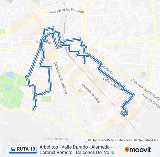 Ruta 19: horarios, paradas y mapas - Arbolitos - Valle Dprado - Alameda ...