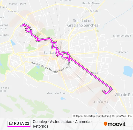 Ruta 22: horarios, paradas y mapas - Conalep - Av.Industrias - Alameda ...