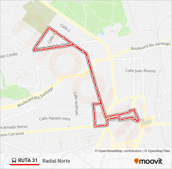 Ruta 31: horarios, paradas y mapas - Radial Norte (Actualizado)