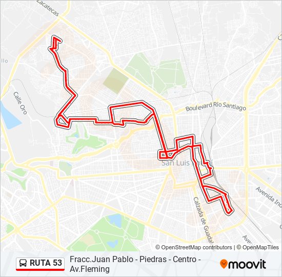 Ruta 53: horarios, paradas y mapas - Fracc.Juan Pablo - Piedras ...
