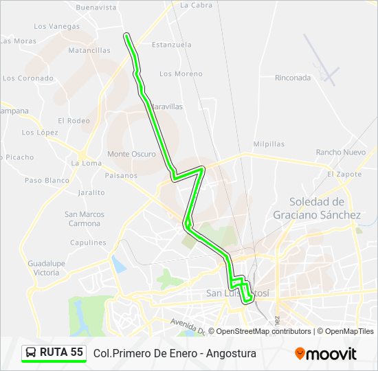 Ruta 55: horarios, paradas y mapas - Col.Primero De Enero - Angostura ...
