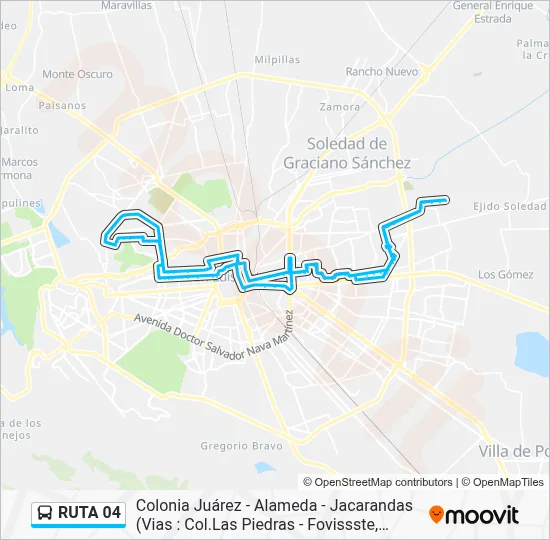Ruta 04: horarios, paradas y mapas - Colonia Juárez - Alameda ...