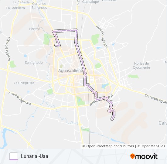 Ruta 18: horarios, paradas y mapas - Lunaria -Uaa (Actualizado)