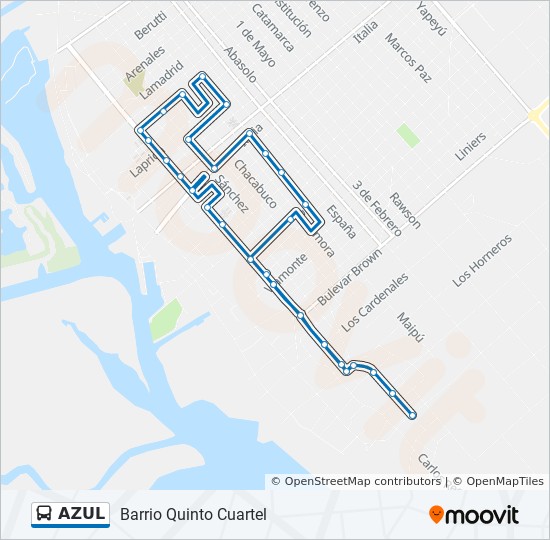 azul Route: Schedules, Stops & Maps - Barrio Quinto Cuartel (Updated)