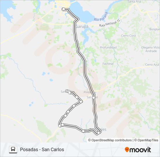 Ruta INTERURBANO: horarios, paradas y mapas - Posadas (Actualizado)