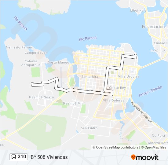 Ruta 310: horarios, paradas y mapas - Bº 508 Viviendas (Actualizado)